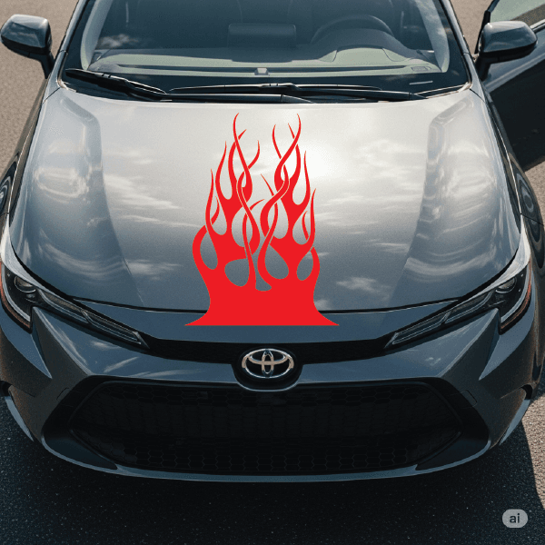 Vinyl hood decals, easy to install high gloss vinyl